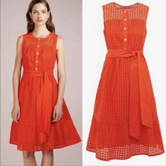 J. Crew | Dresses | J Crew Poppy Cotton Eyelet Belted Midi Dress ...